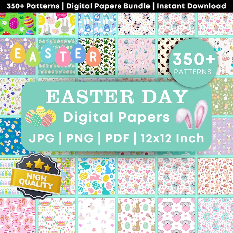 Easter Digital Paper - Etsy