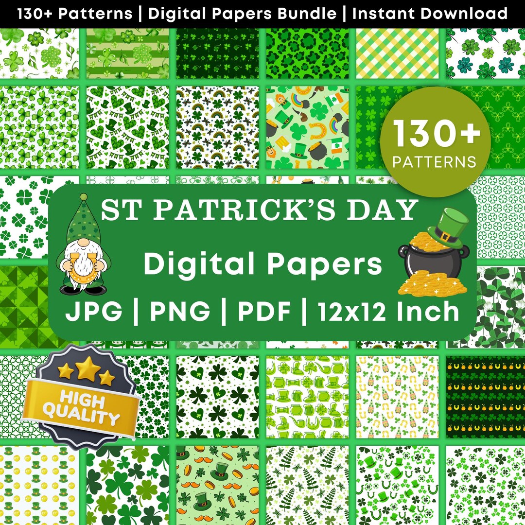 St. Patrick’s Day Digital Paper Pack | Design Patterns | Irish Theme ...