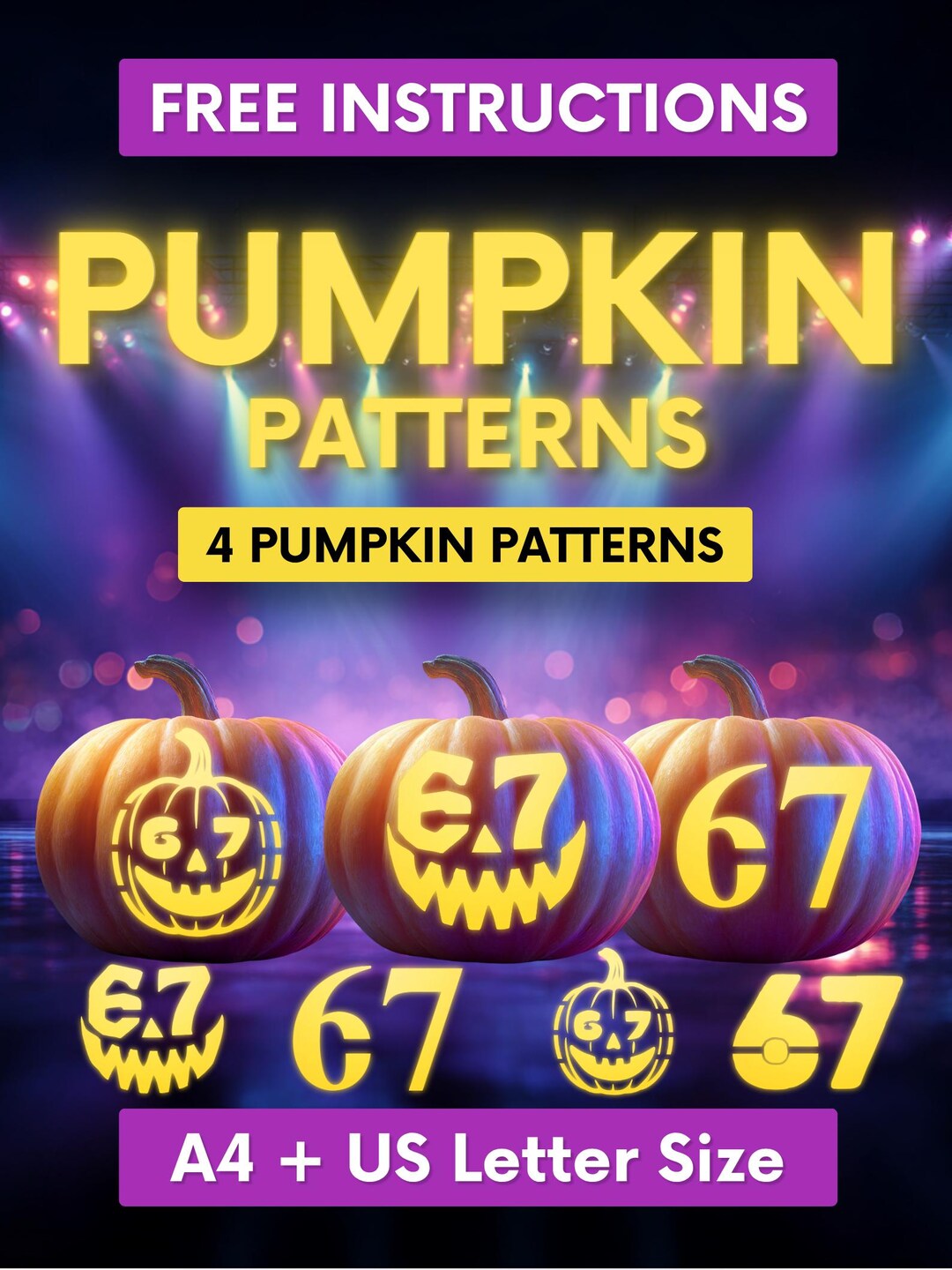 6 7 Six Seven Meme, Halloween Pumpkin Carving Stencils,pumpkin Carving ...