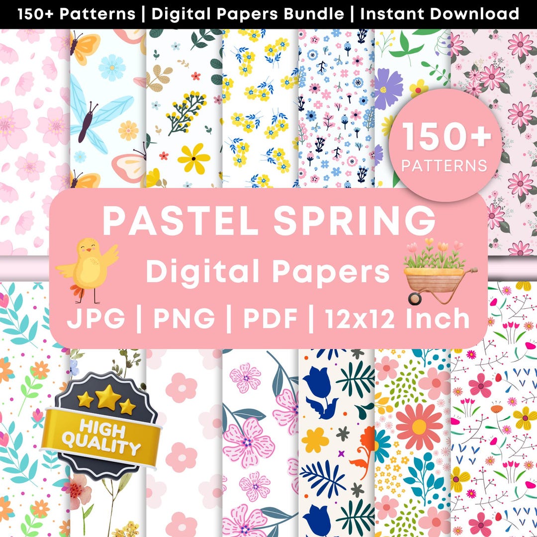 Pastel Spring Printable Papers | Spring Digital Paper | Sp Junk Journal ...