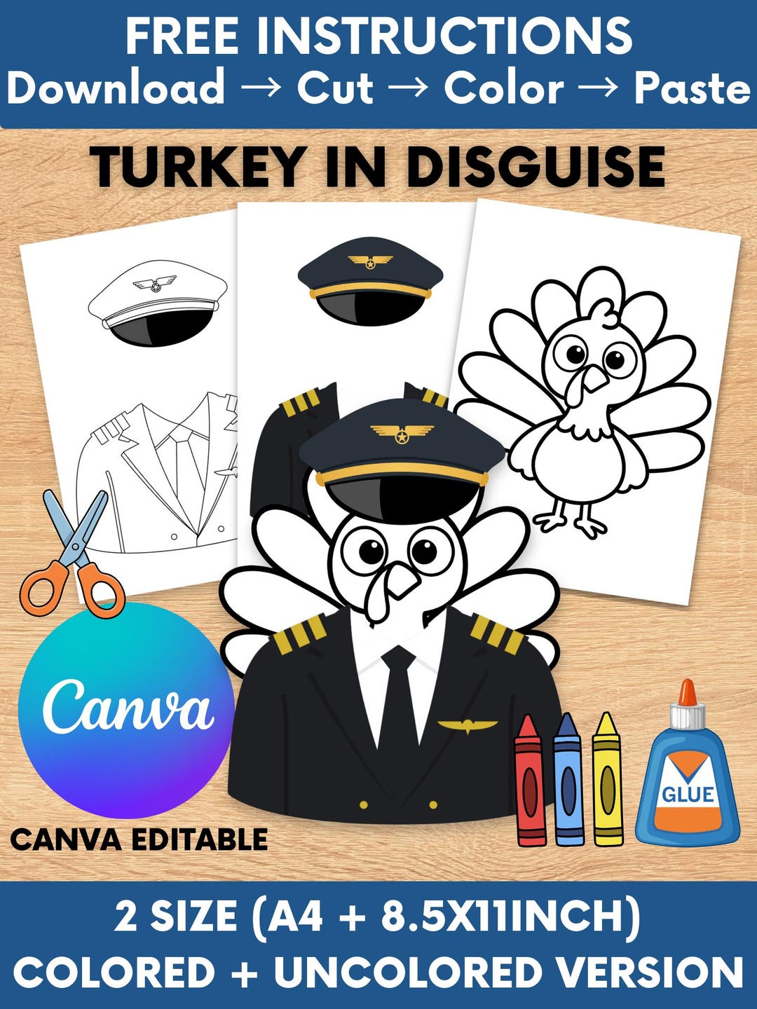 Disguise a Turkey Thanksgiving Printable Crafts Turkey in Disguise ...