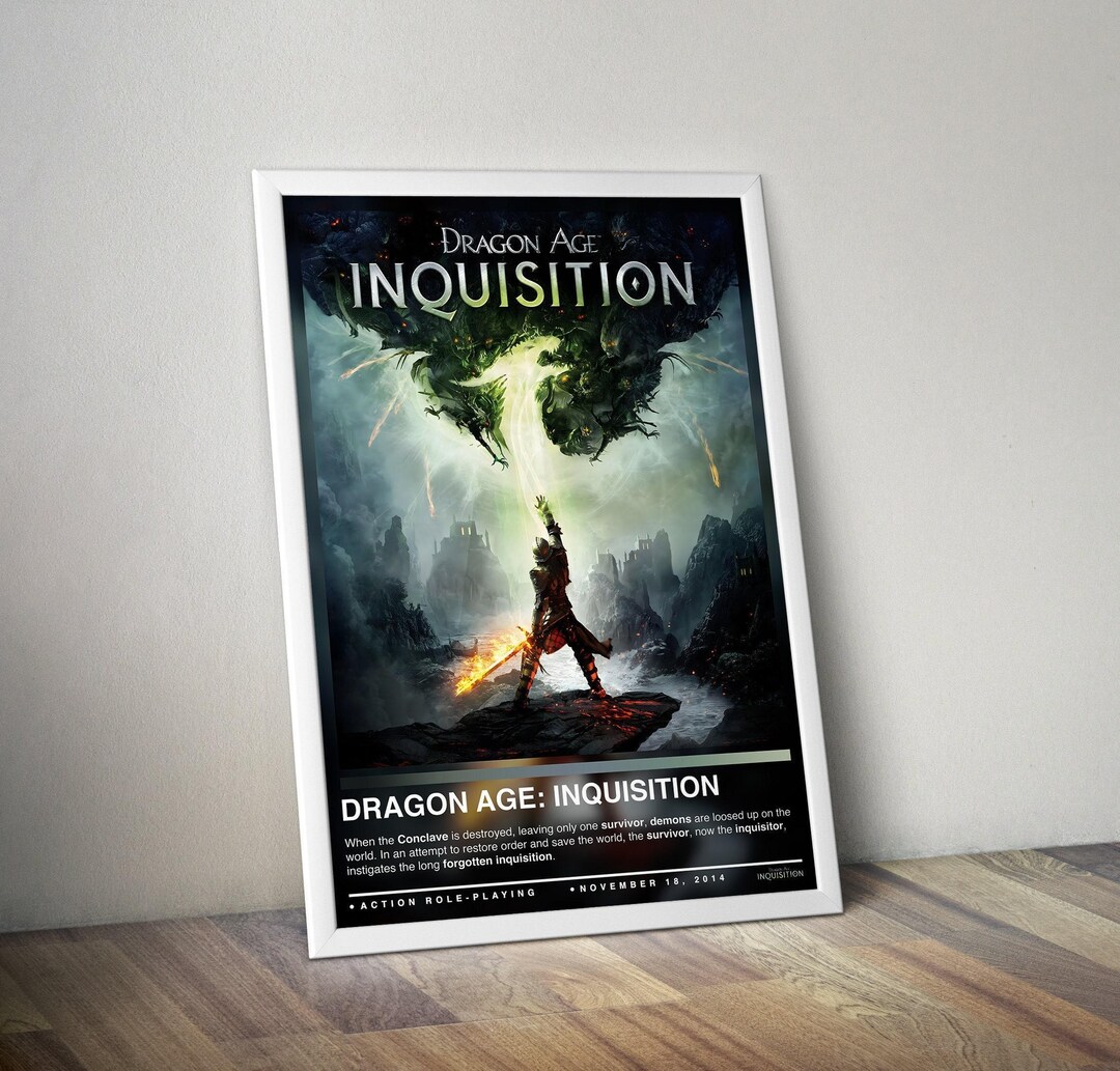 Dragon Age Inquisition Poster Print | Gaming Cover | Gaming Poster, 4 ...