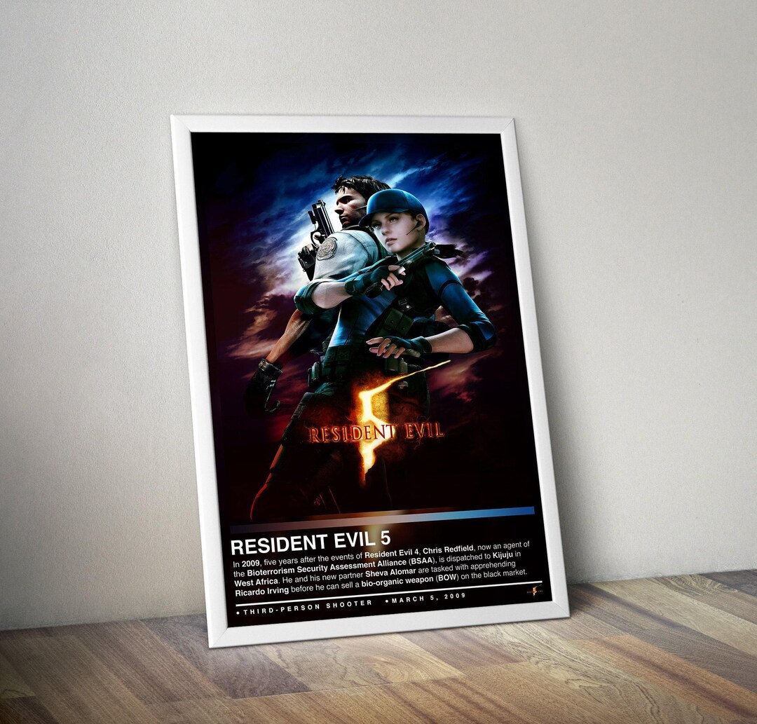Resident Evil 5 Poster | Resident Evil Print | Gaming Poster | 4 Colors ...