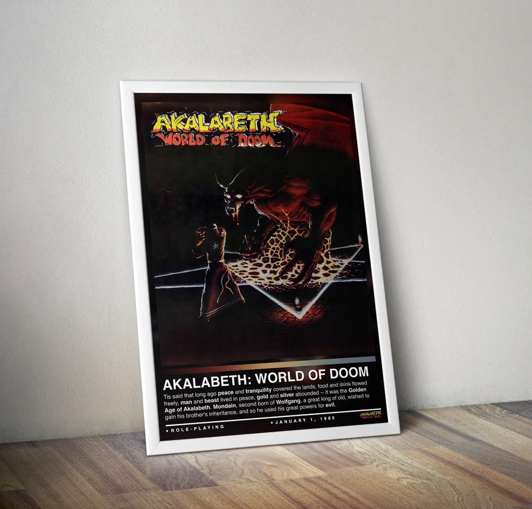 Akalabeth Poster | Ultima Poster | 4 Colors | Gaming Decor | Video Game ...