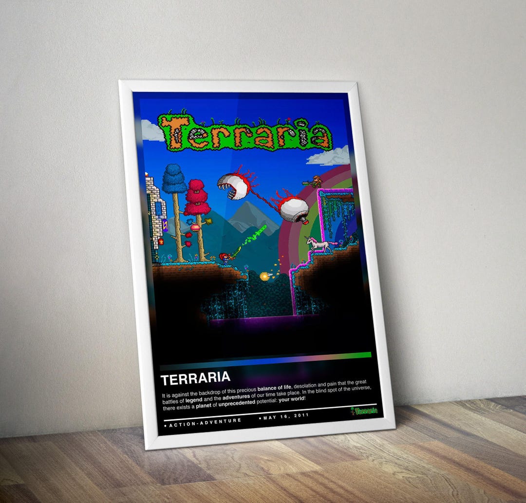 Terraria Poster Print | Terraria Cover | Gaming Poster | 4 Colors ...