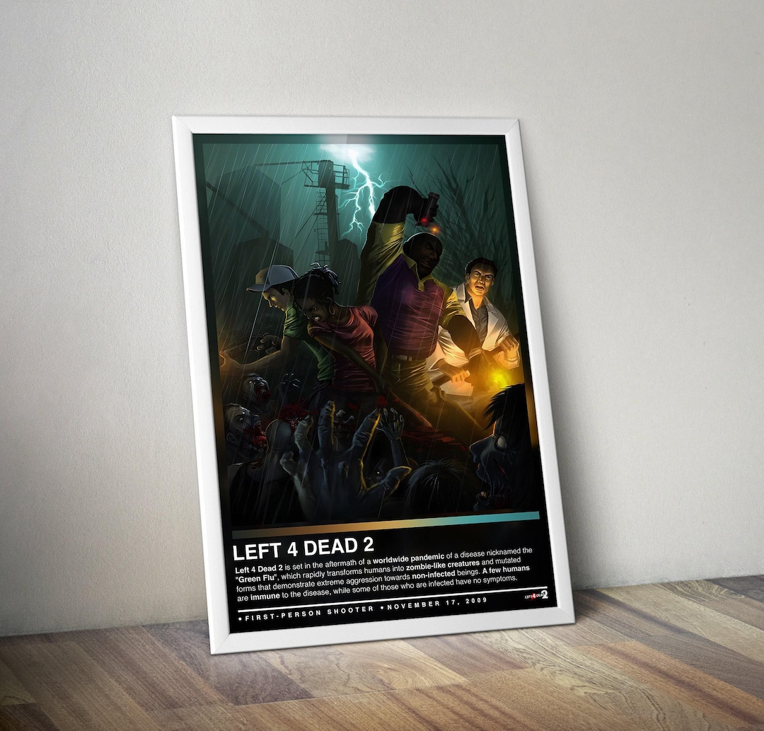 Left 4 Dead 2 Poster Left 4 Dead 2 Print Gaming Poster 4 Colors Gaming ...