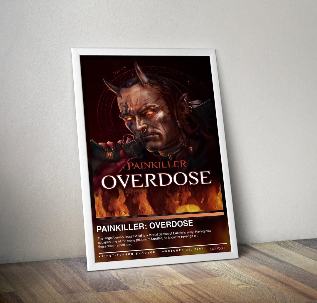 Painkiller Overdose Poster | Painkiller Print | Gaming Poster | 4 ...