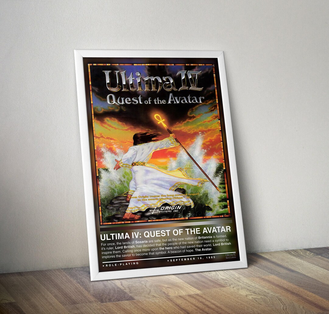 Ultima 4 Poster | Ultima Print | 4 Colors | Gaming Decor | Video Game ...