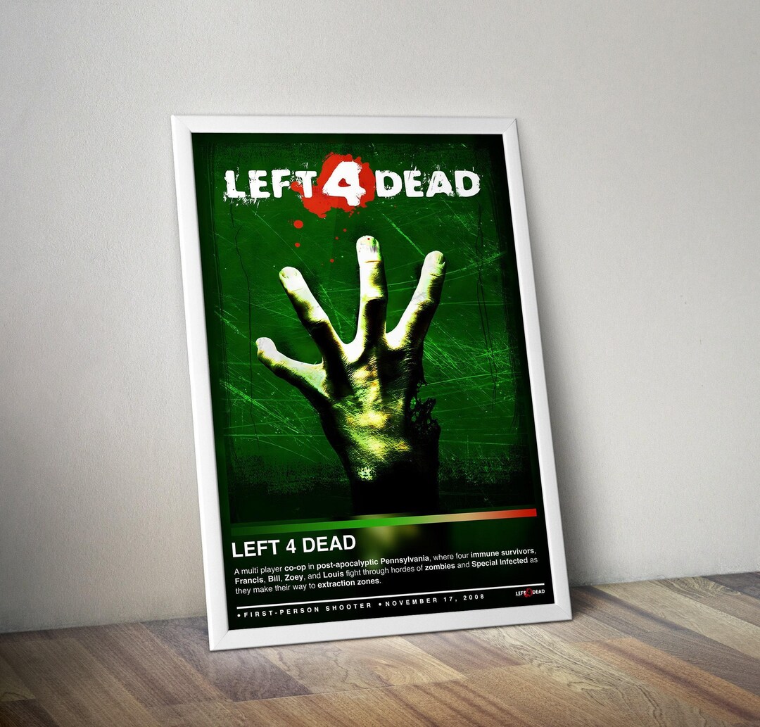 Left 4 Dead Poster Left 4 Dead Print Gaming Poster 4 Colors Gaming ...