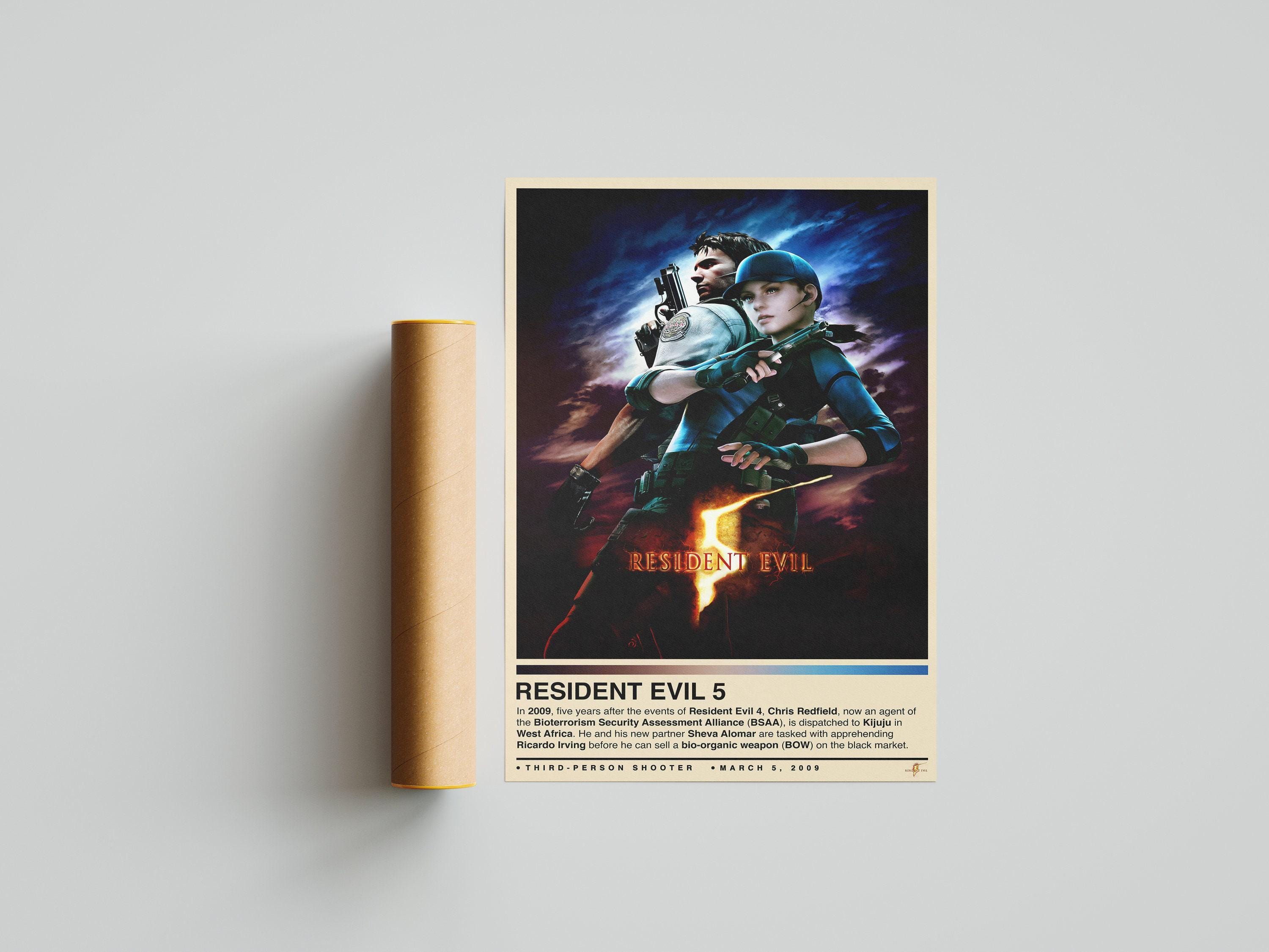 Resident Evil 5 Poster | Resident Evil Print | Gaming Poster | 4 Colors ...