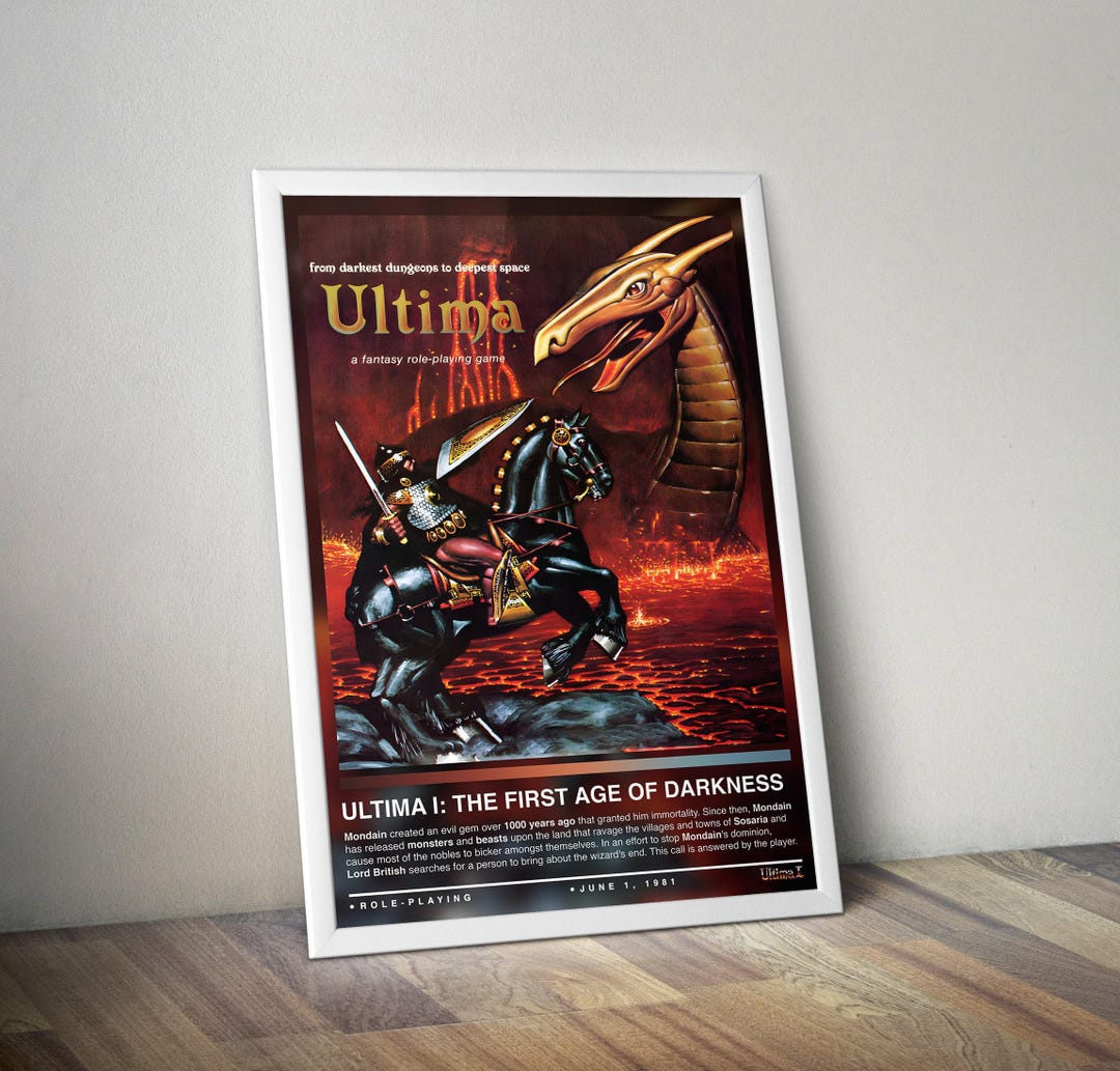 Ultima Poster | Ultima Print | 4 Colors | Gaming Decor | Video Game ...