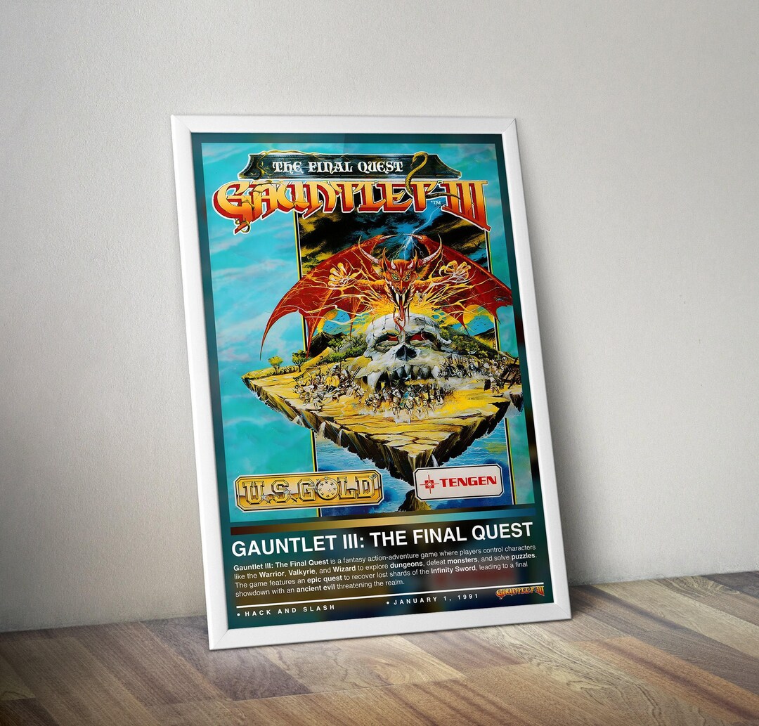 Gauntlet 3 Poster Print | Gauntlet Cover | Gaming Poster | 4 Colors ...