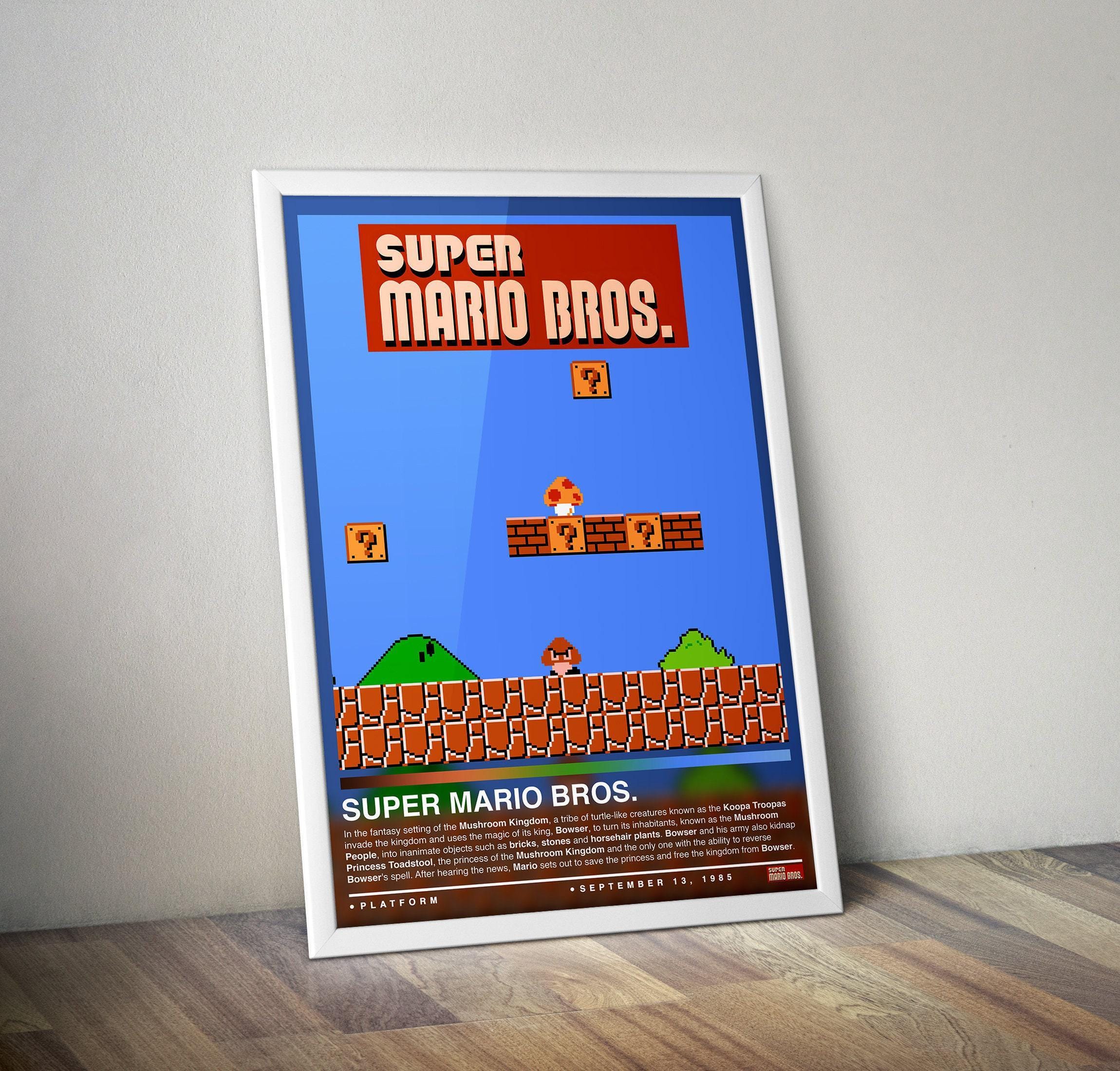 Super Mario Bros Poster | Super Mario Print | Gaming Poster | 4 Colors ...