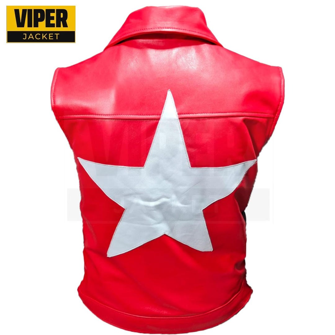 Handmade Terry Cosplay Costume, Bogard Leather Vest, Red Star FF ...