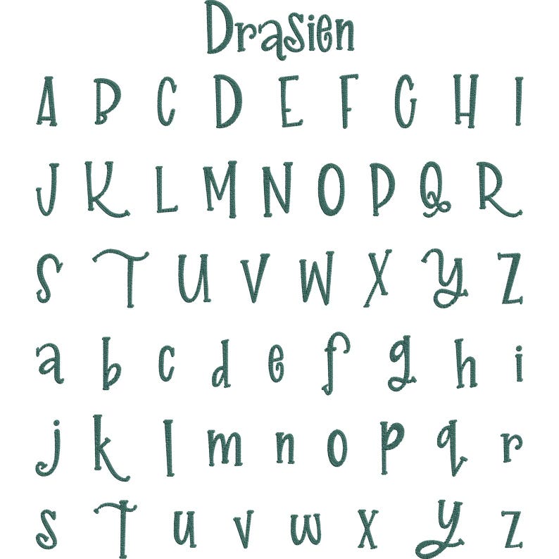 BX Cursive Machine Embroidery Font, Monogram Script Alphabet, Tatami ...