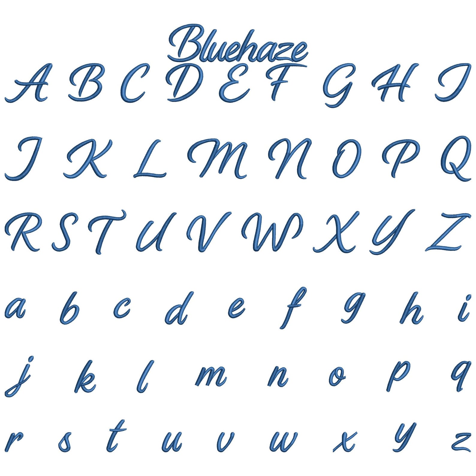 BX Cursive Machine Embroidery Font, Monogram Script Alphabet, Satin ...