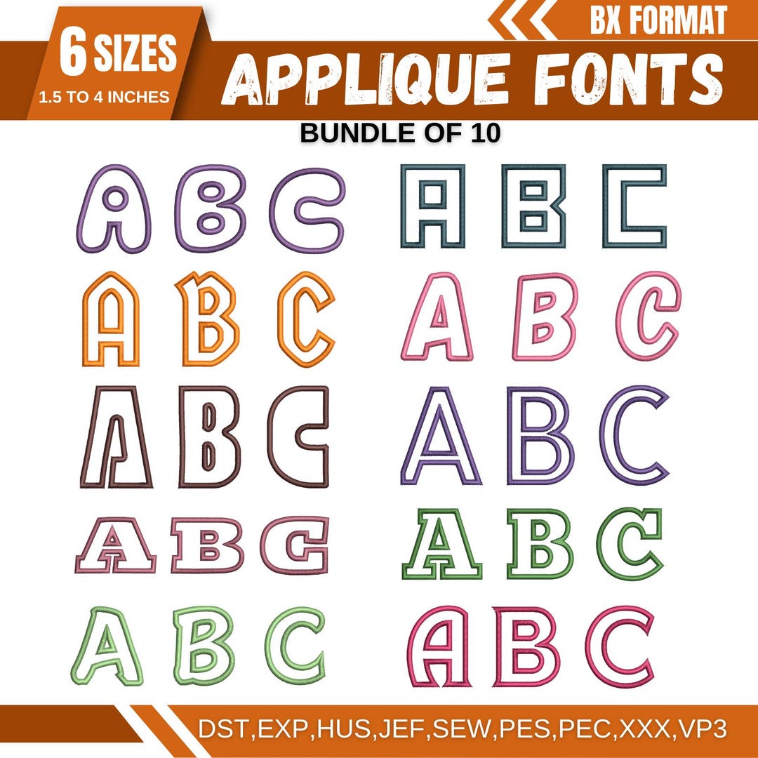 Applique Font Embroidery, Applique Alphabets, Machine Embroidery Design ...