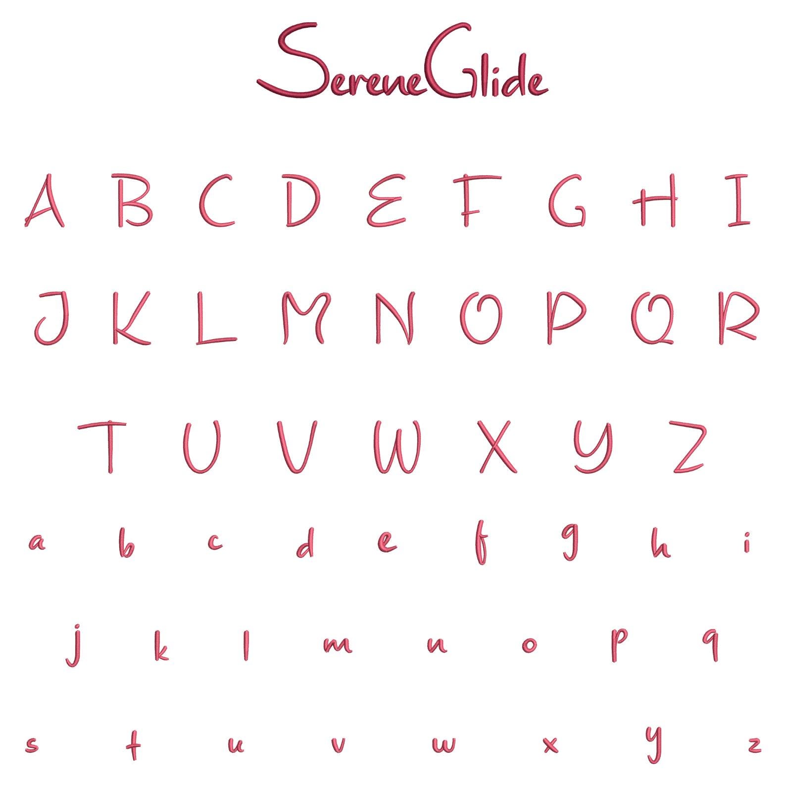 BX Cursive Machine Embroidery Font, Monogram Script Alphabet, Satin ...