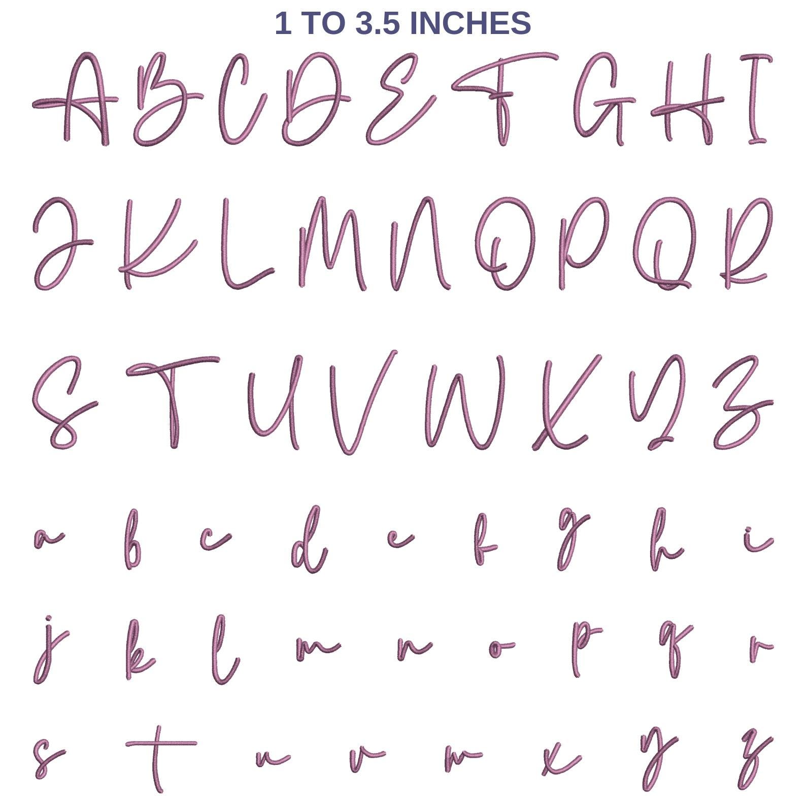 BX Duo Font Machine Embroidery, Signature Duo Font With Tails, Block ...
