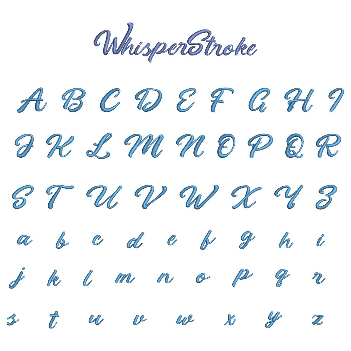 BX Cursive Machine Embroidery Font, Monogram Script Alphabet, Satin ...