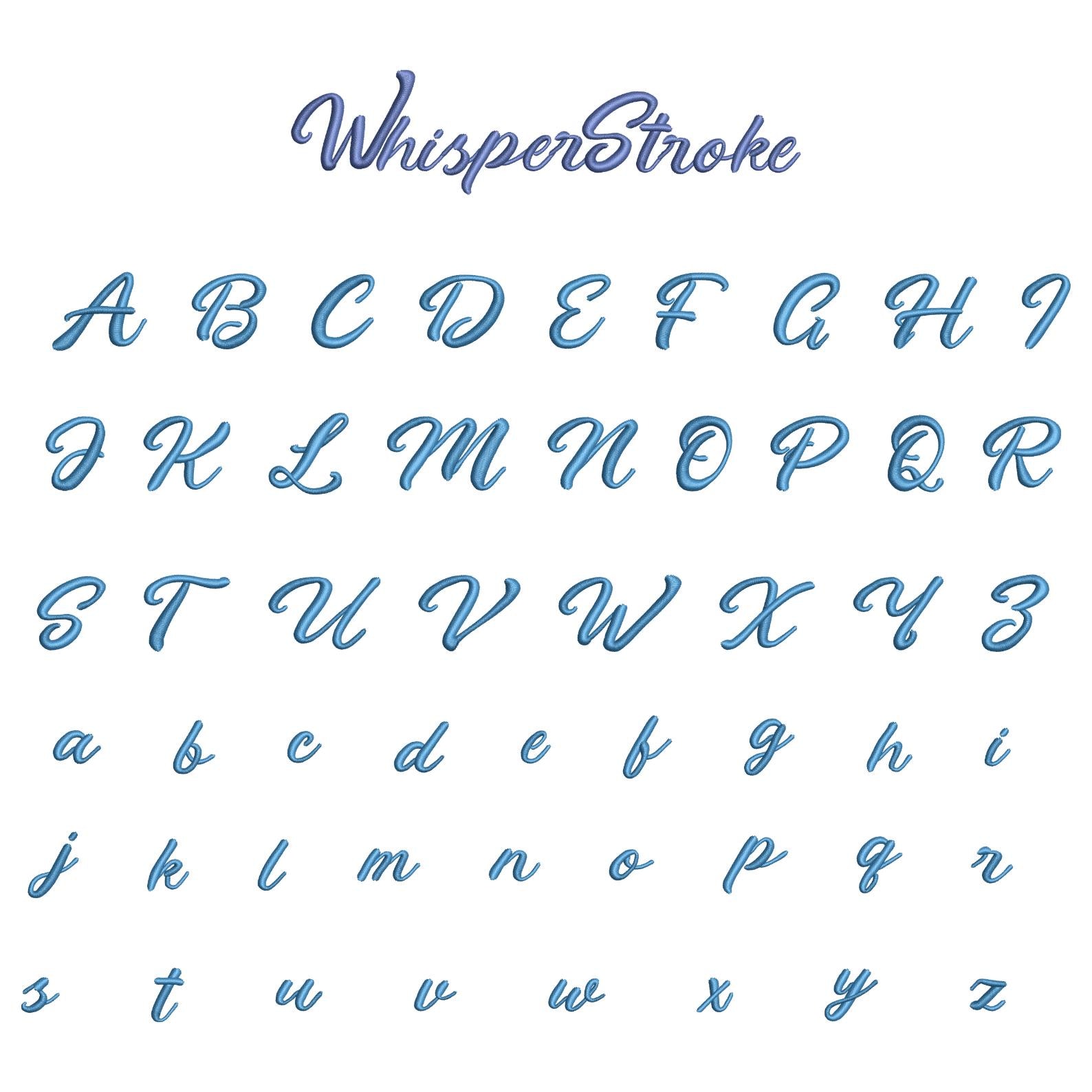 BX Cursive Machine Embroidery Font, Monogram Script Alphabet, Satin ...