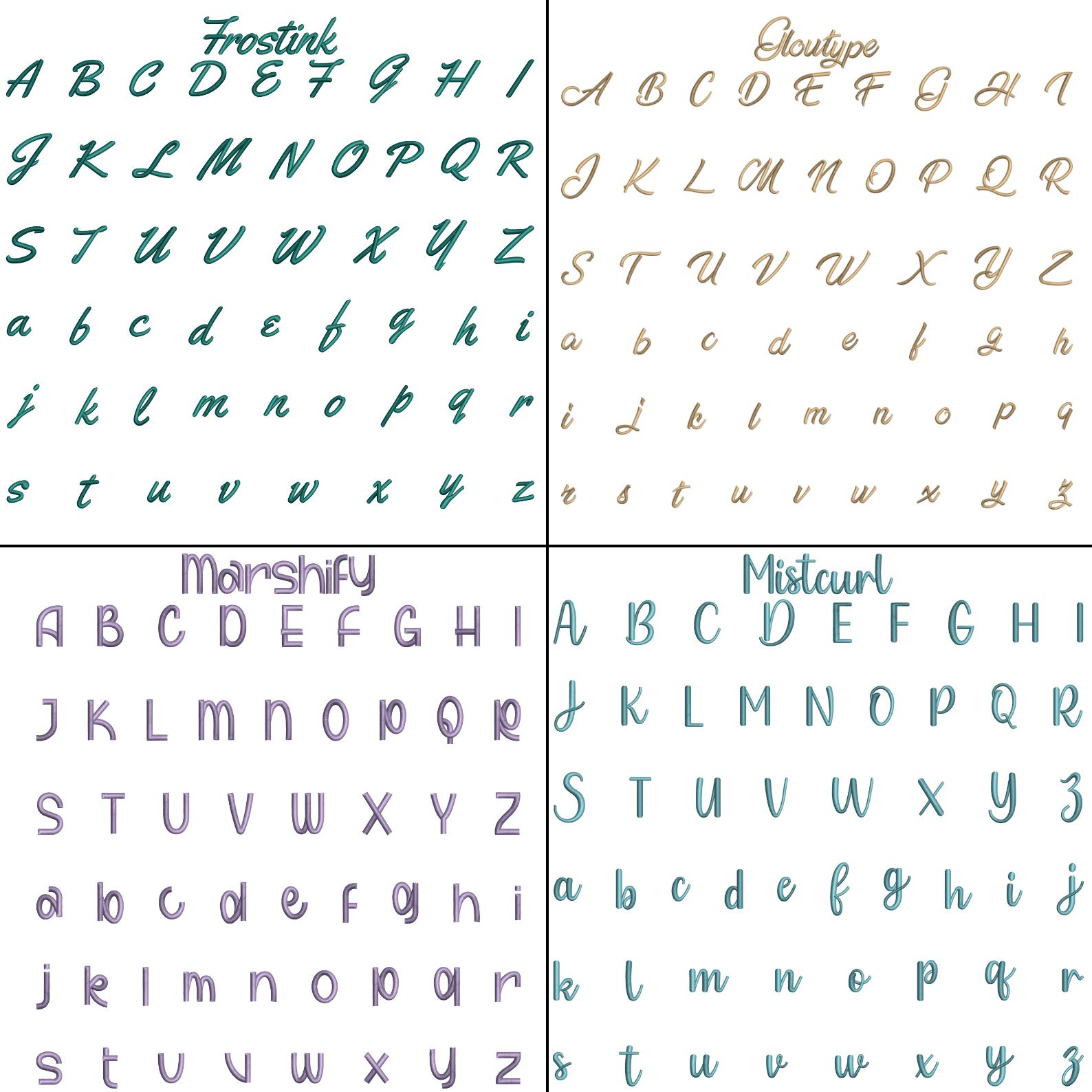 BX 3D Puff Font Machine Embroidery Designs Bundle, Full Alphabet ...