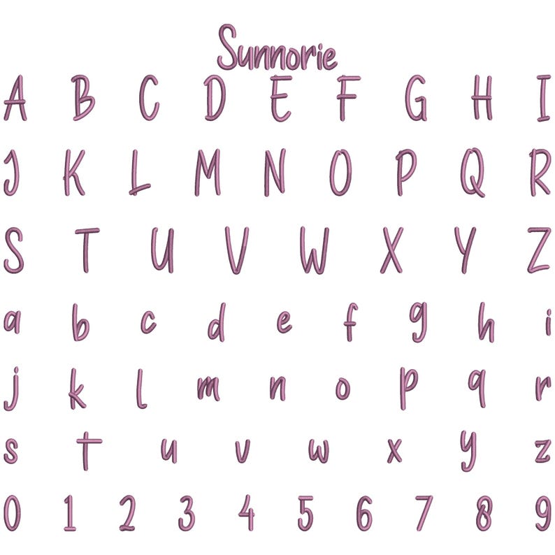 BX Cursive Machine Embroidery Font, Monogram Script Alphabet, Satin ...