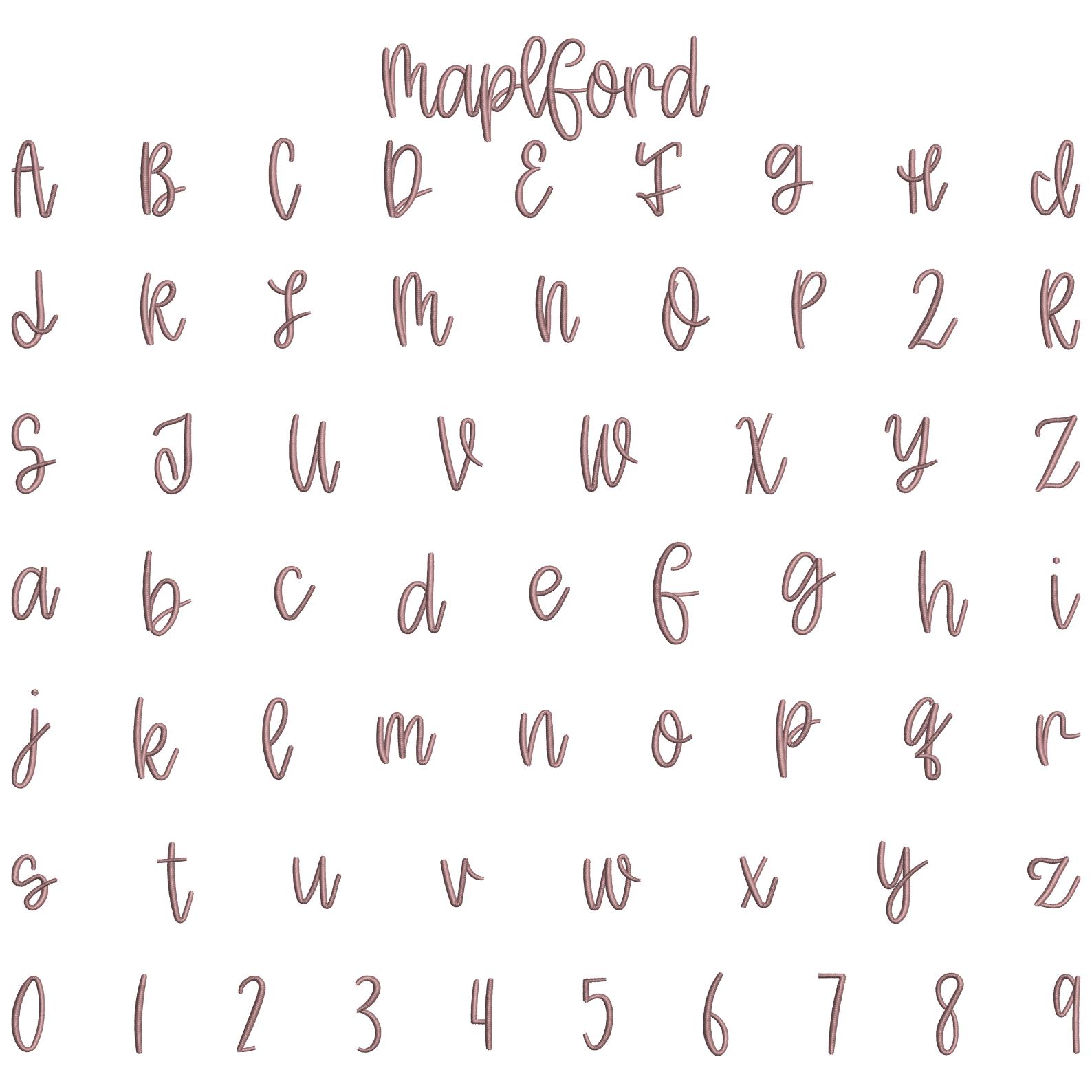 BX Cursive Machine Embroidery Font, Monogram Script Alphabet, Satin ...