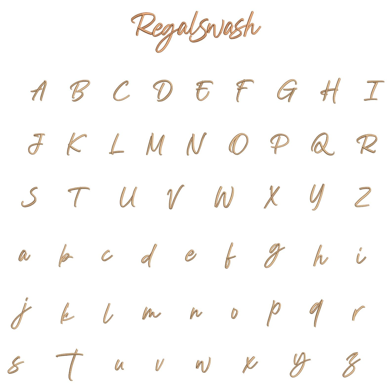 BX Cursive Machine Embroidery Font, Monogram Script Alphabet, Satin ...