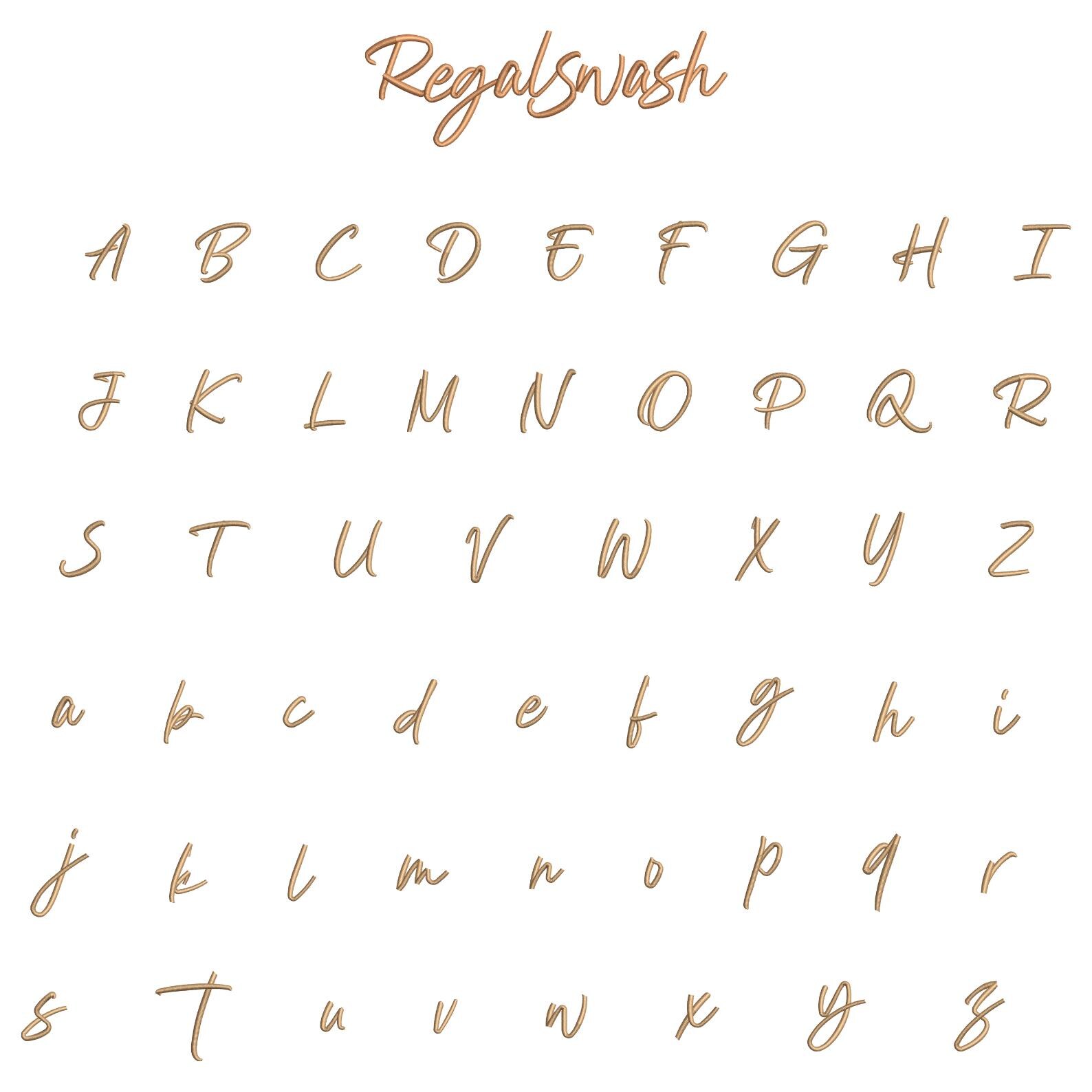 BX Cursive Machine Embroidery Font, Monogram Script Alphabet, Satin ...