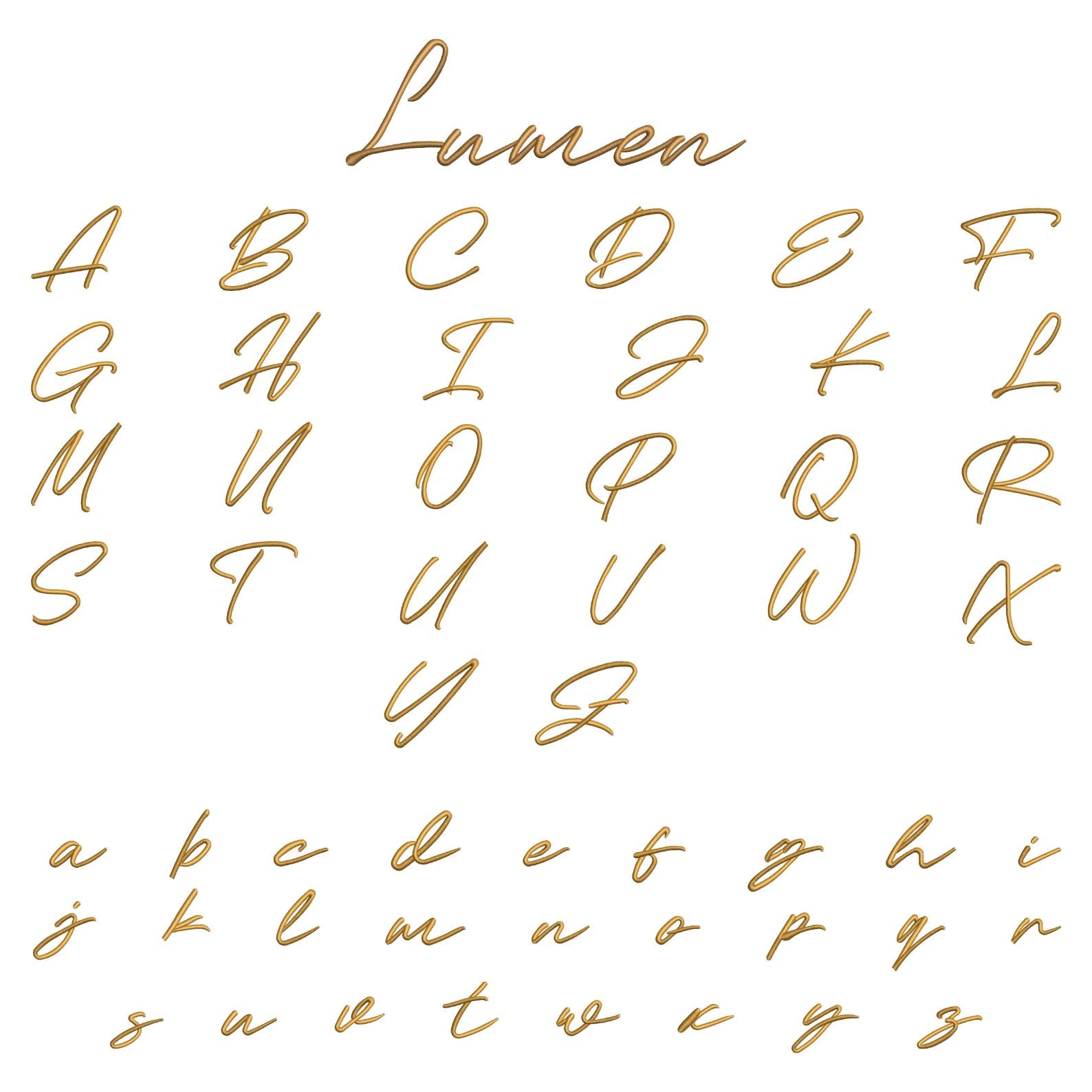BX Cursive Machine Embroidery Font, Monogram Script Alphabet, Satin ...