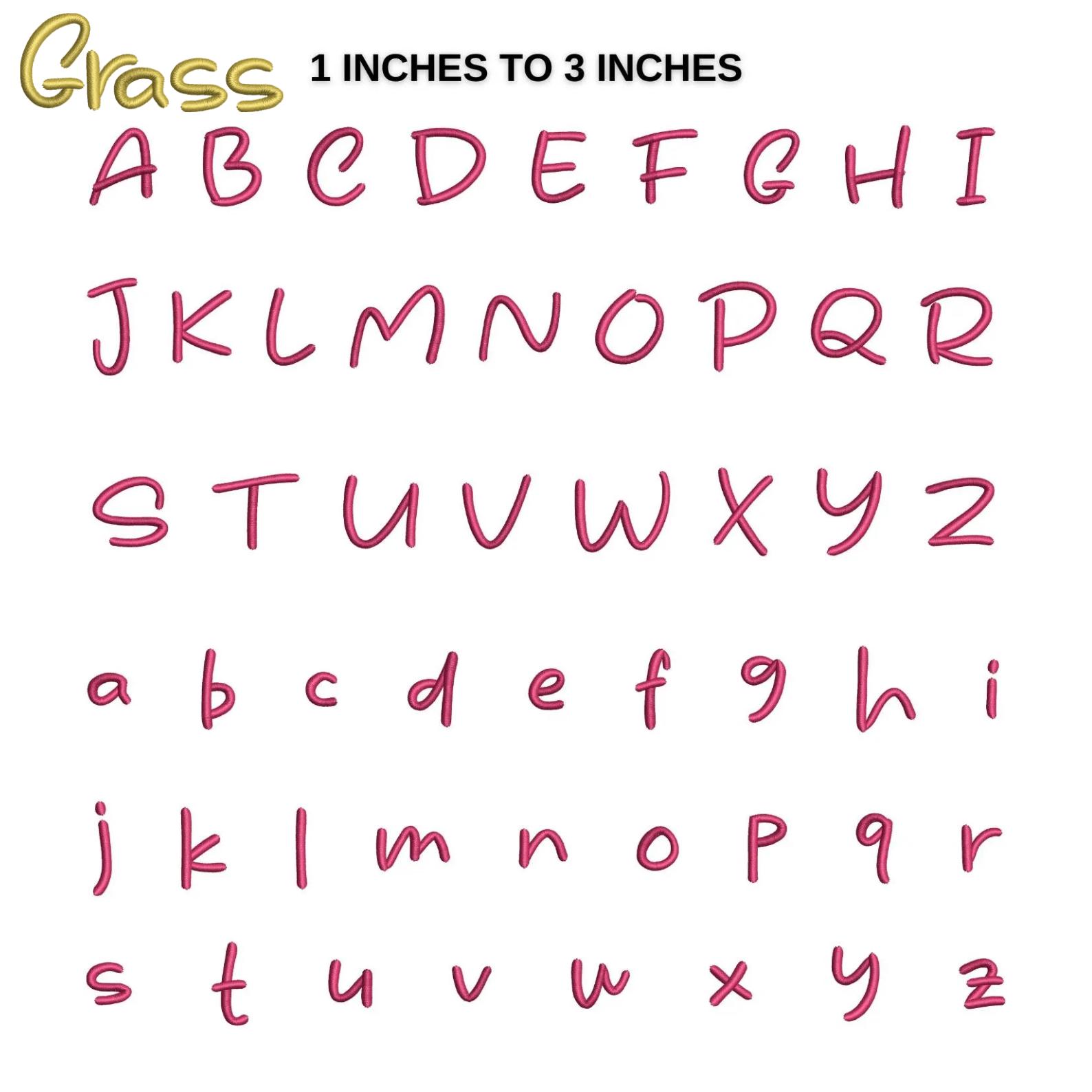BX Cursive Machine Embroidery Font, Monogram Script Alphabet, Satin ...