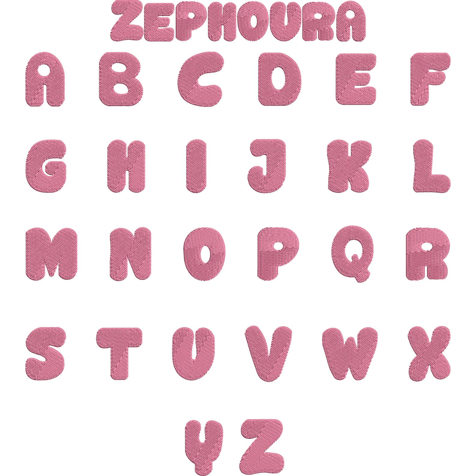 BX Cursive Machine Embroidery Font, Monogram Script Alphabet, Tatami ...