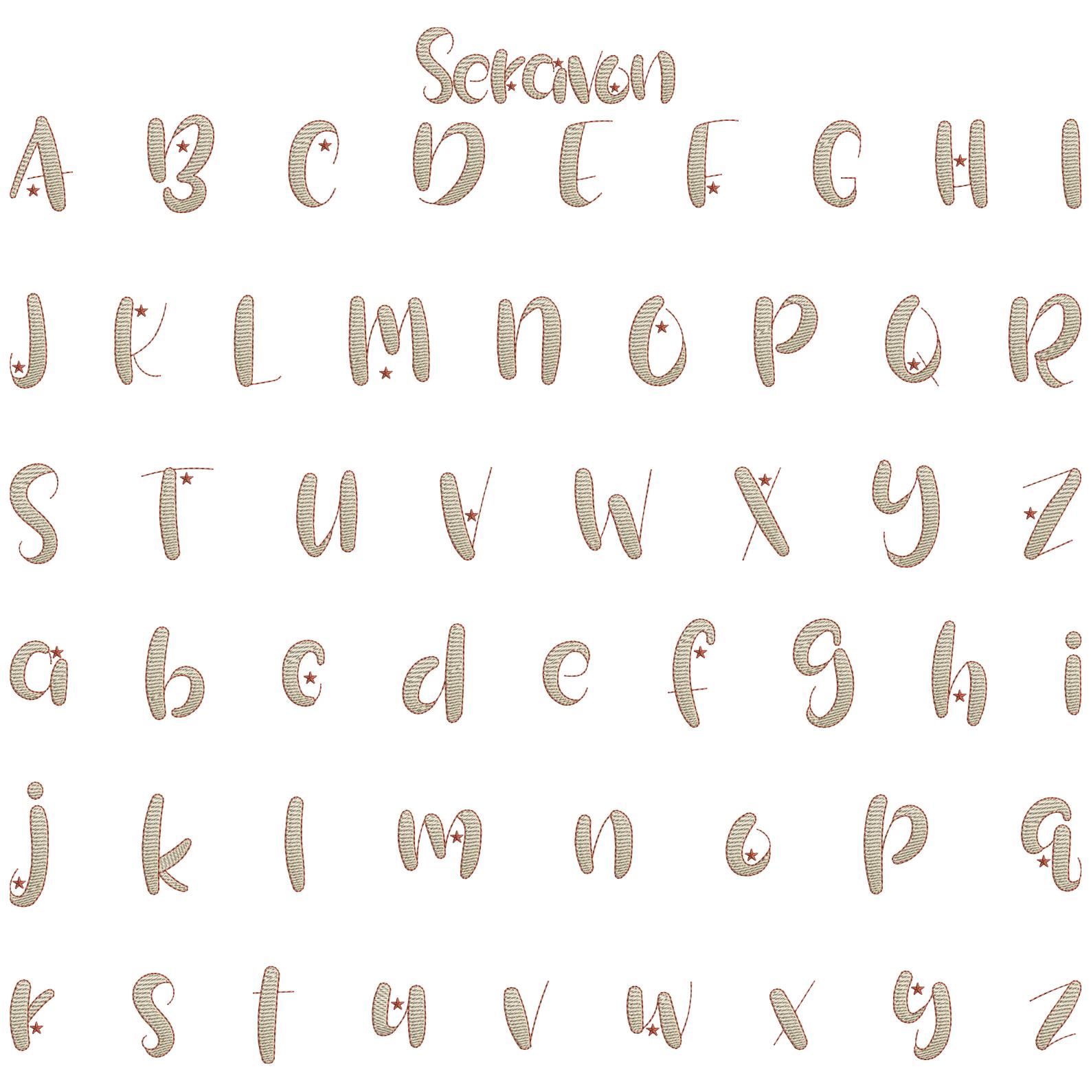 BX Modern Machine Embroidery Font, Monogram Script Alphabet, Tatami ...