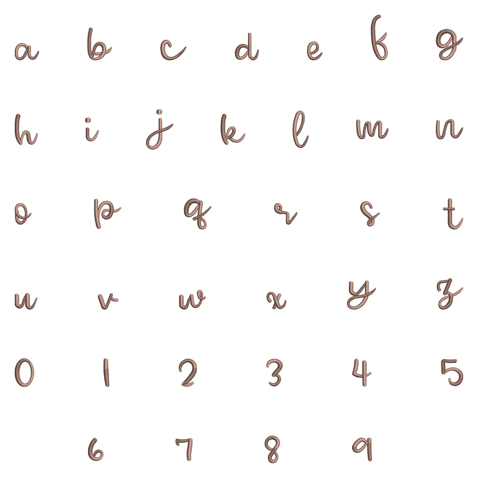 BX Cursive Machine Embroidery Font, Monogram Script Alphabet, Satin ...