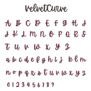 BX Cursive Machine Embroidery Font, Monogram Script Alphabet, Satin ...