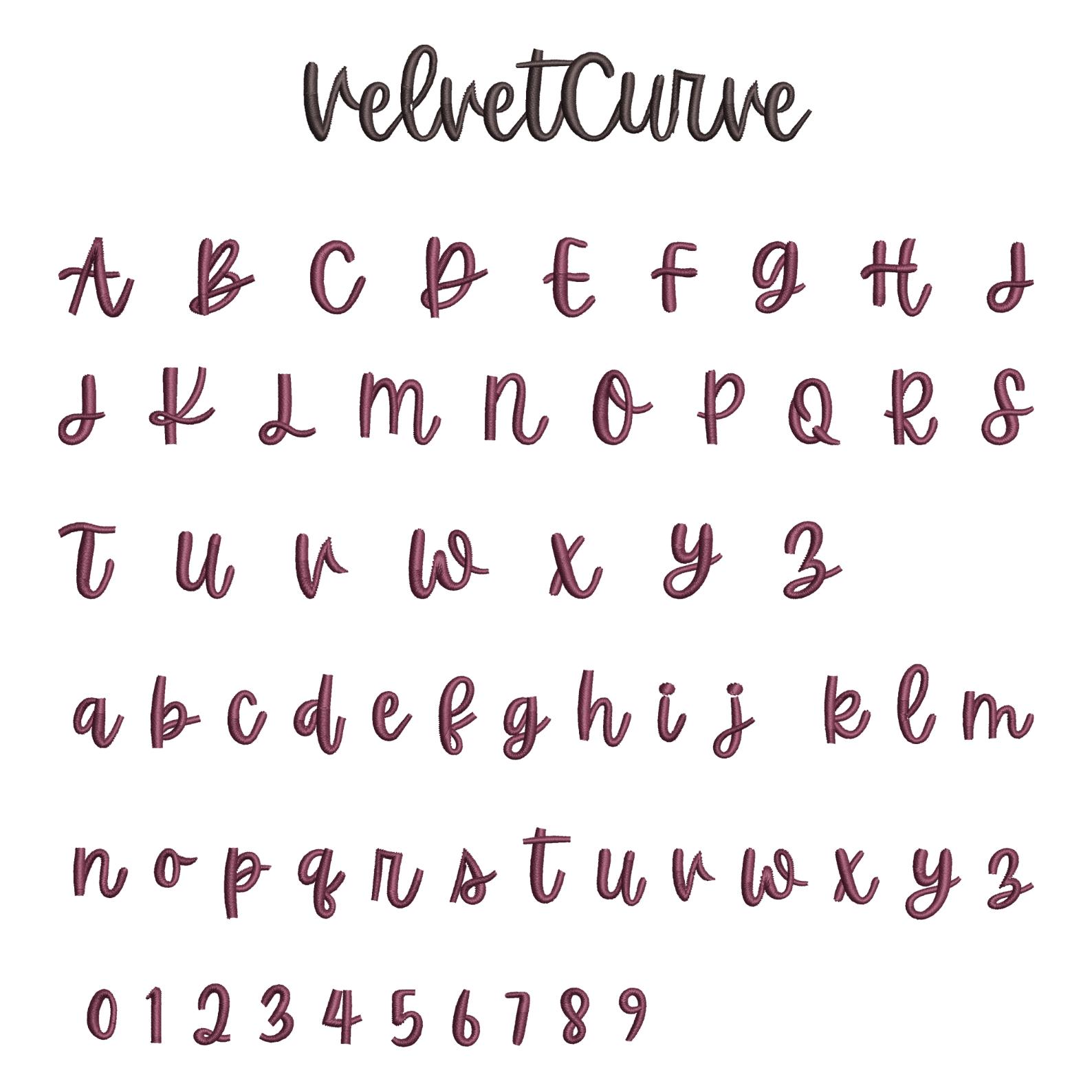 BX Cursive Machine Embroidery Font, Monogram Script Alphabet, Satin ...