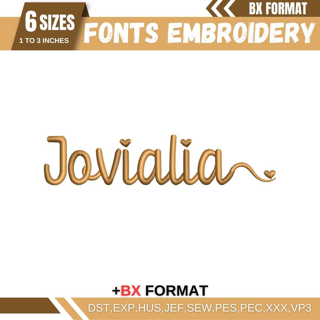 BX Cursive Machine Embroidery Font, Monogram Script Alphabet, Satin ...