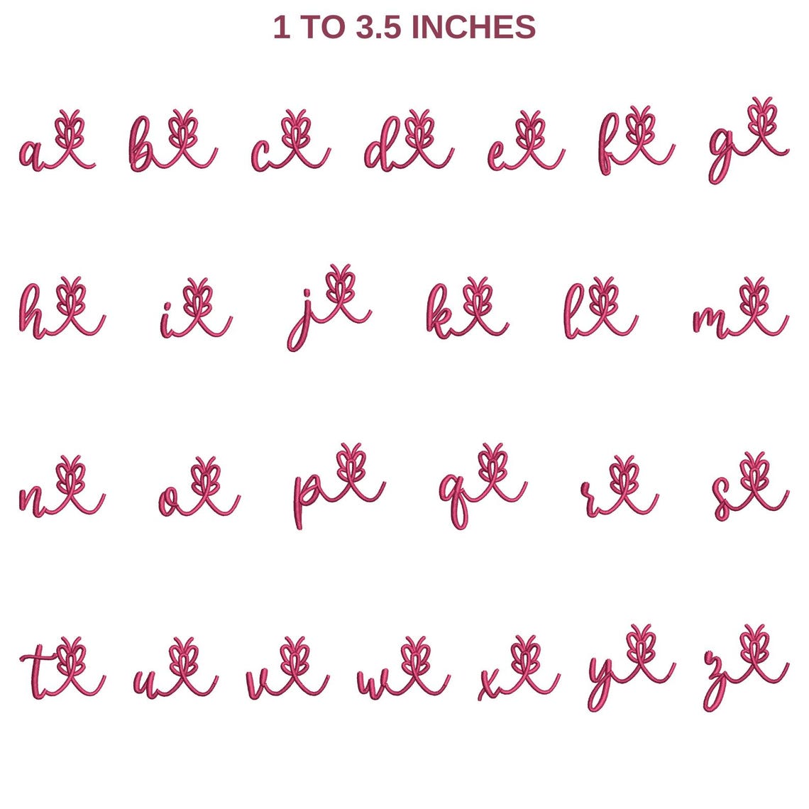 BX Cursive Machine Embroidery Font, Monogram Script Alphabet, Satin ...