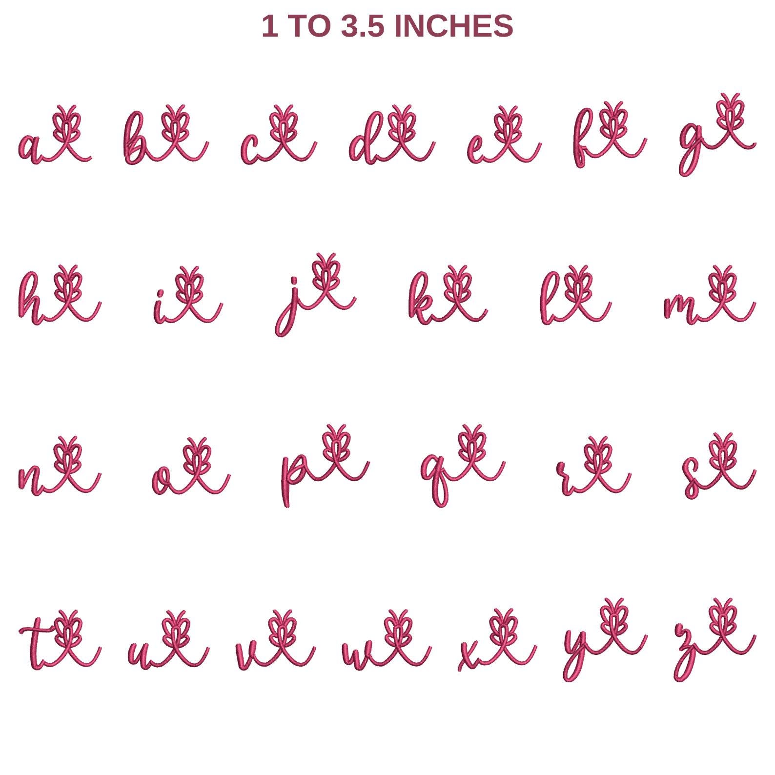 BX Cursive Machine Embroidery Font, Monogram Script Alphabet, Satin ...