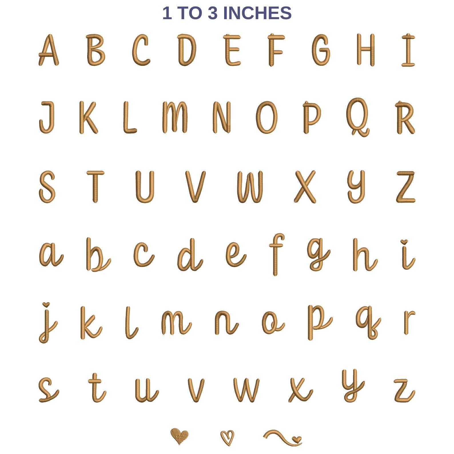 BX Cursive Machine Embroidery Font, Monogram Script Alphabet, Satin ...