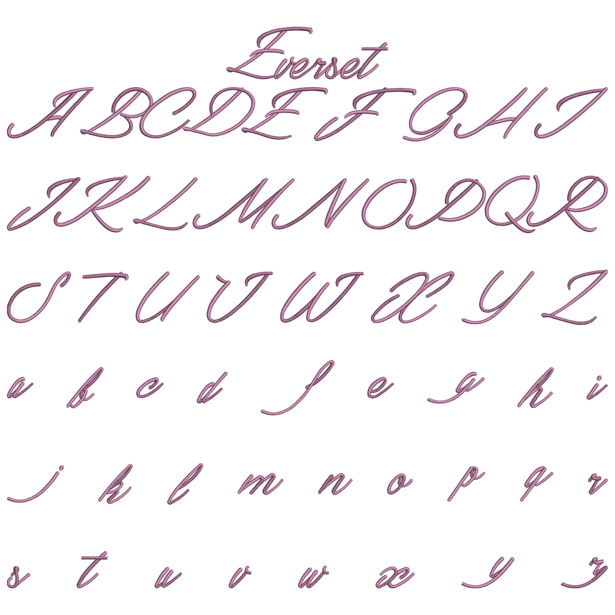 BX Cursive Machine Embroidery Font, Monogram Script Alphabet, Satin ...