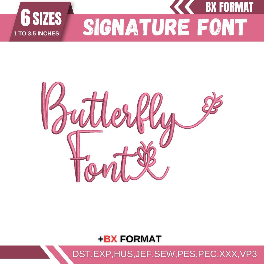 BX Cursive Machine Embroidery Font, Monogram Script Alphabet, Satin ...