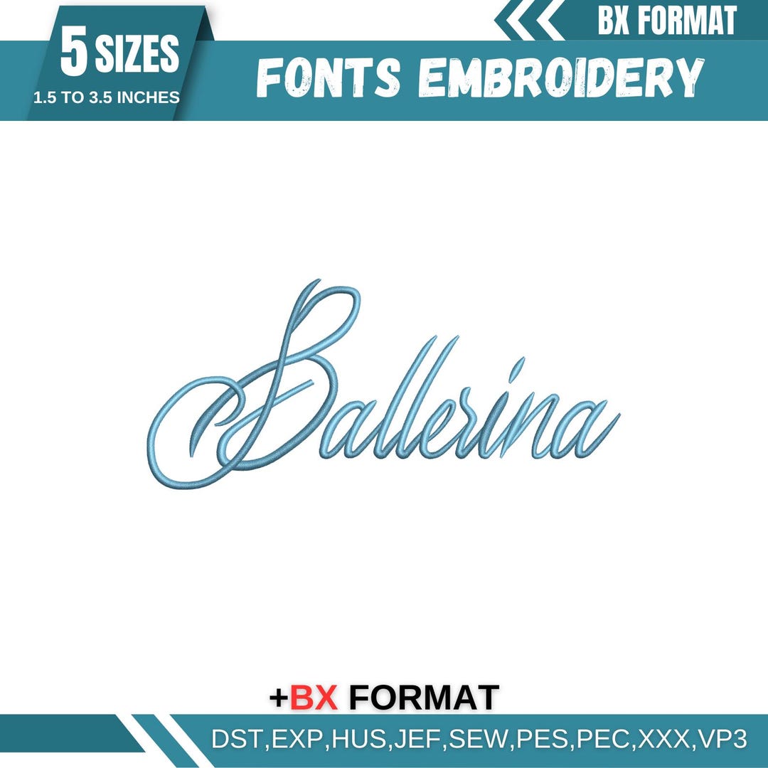 BX Cursive Machine Embroidery Font, Monogram Script Alphabet, Satin ...