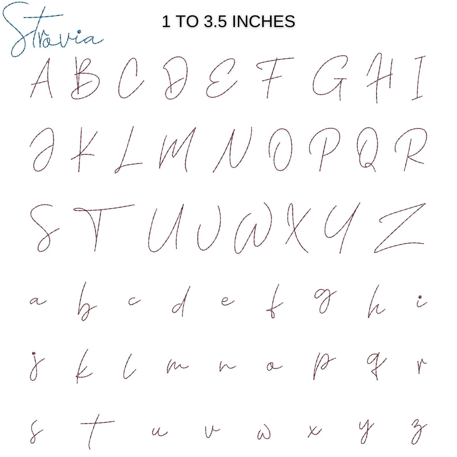 Light Chain Stitch Font Chain Machine Embroidery Designs, BX Script ...