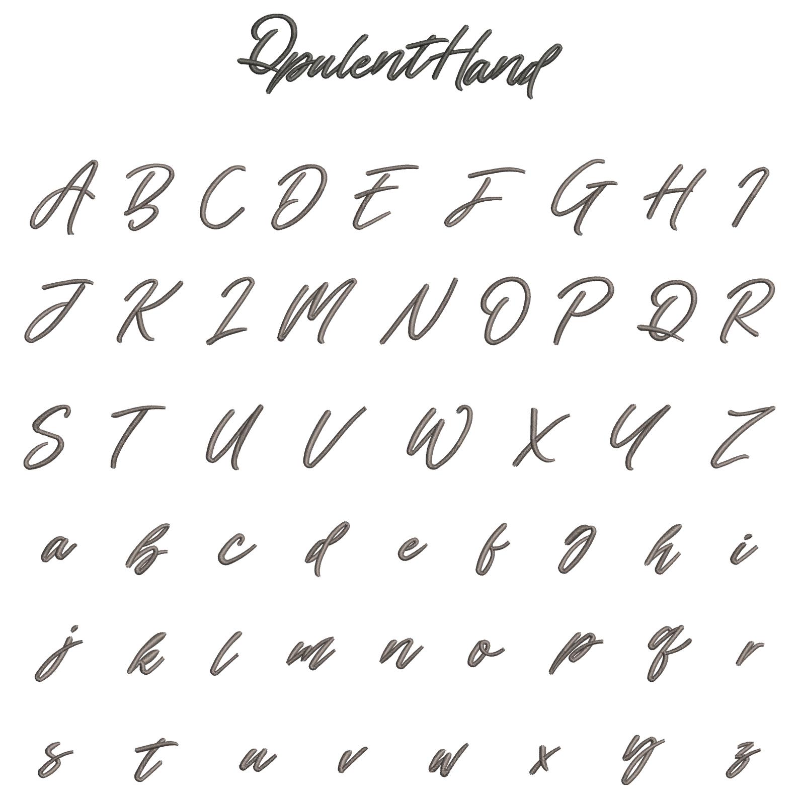BX Cursive Machine Embroidery Font, Monogram Script Alphabet, Satin ...