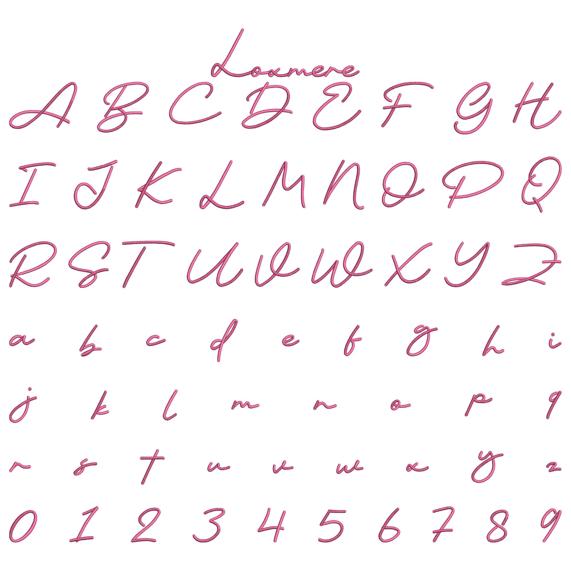 BX Cursive Machine Embroidery Font, Monogram Script Alphabet, Satin ...