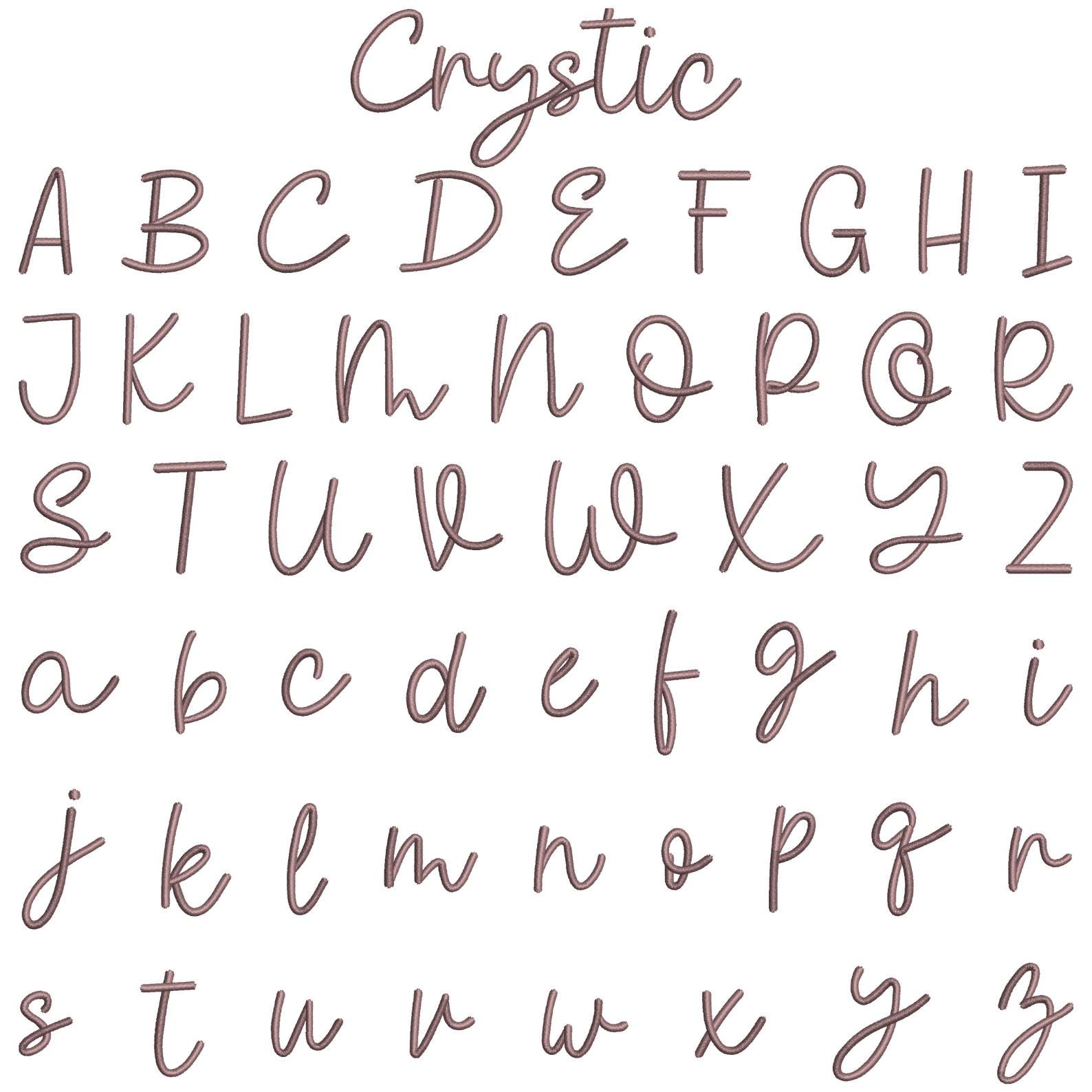 BX Cursive Machine Embroidery Font, Monogram Script Alphabet, Satin ...