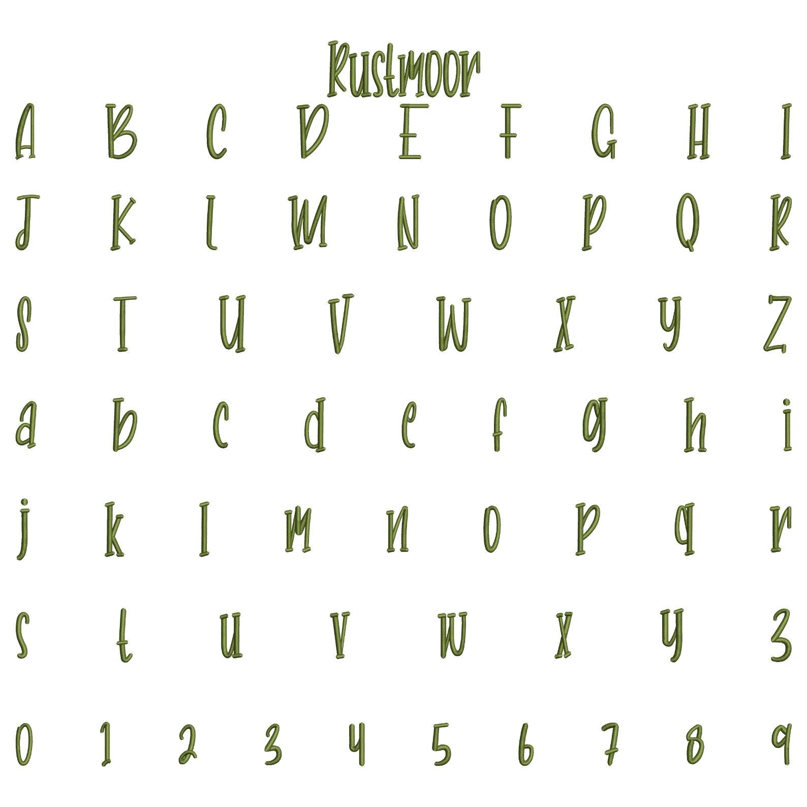 BX Cursive Machine Embroidery Font, Monogram Script Alphabet, Satin ...