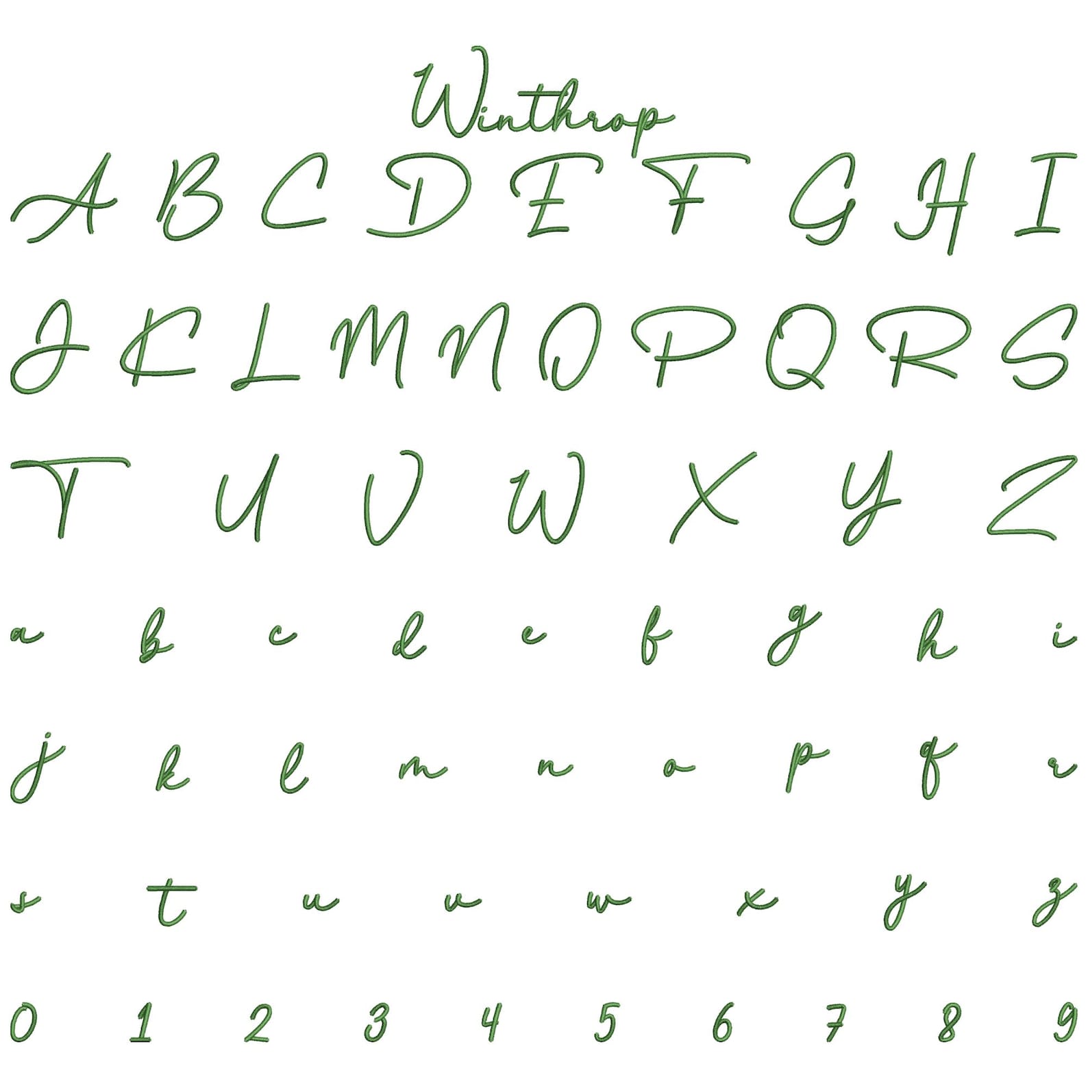 BX Cursive Machine Embroidery Font, Monogram Script Alphabet, Satin ...